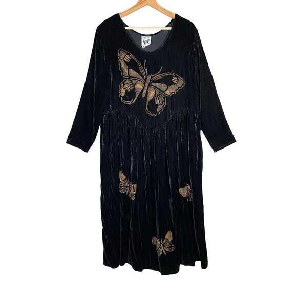Harari | Dresses | Vintage Harari Silk Velvet Dress Womens M Butterfly ...